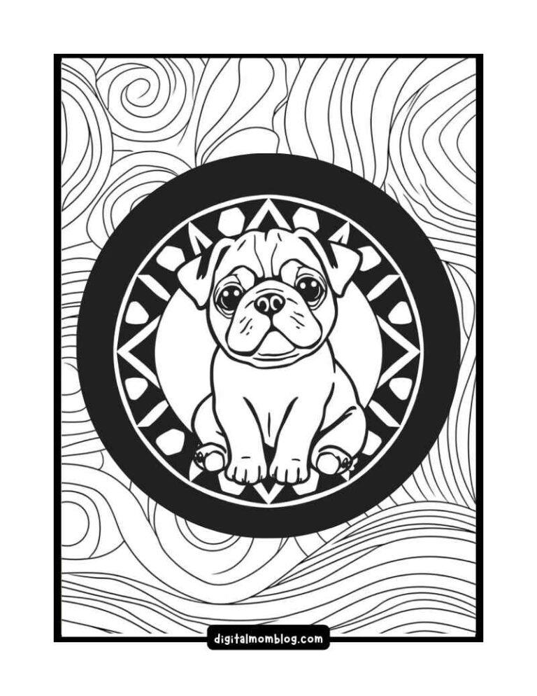 pug puppies coloring pages
